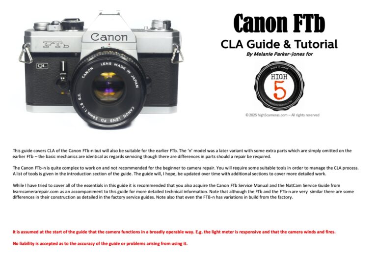 Canon FTb Service Manual
